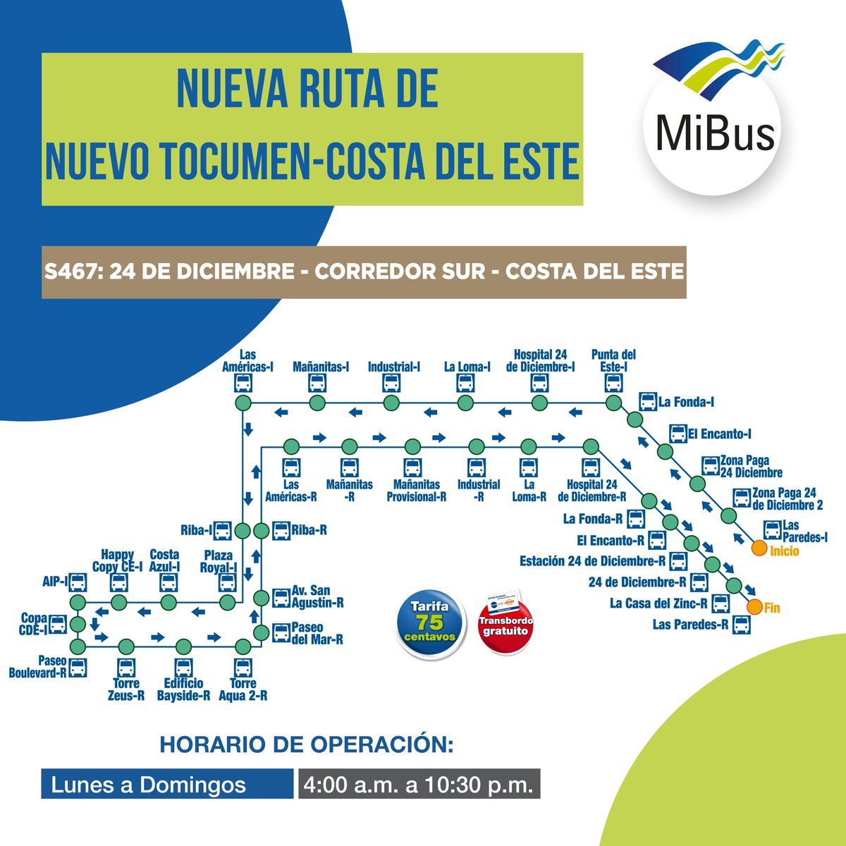 Implementan nuevas rutas de Metro Bus en Costa del Este