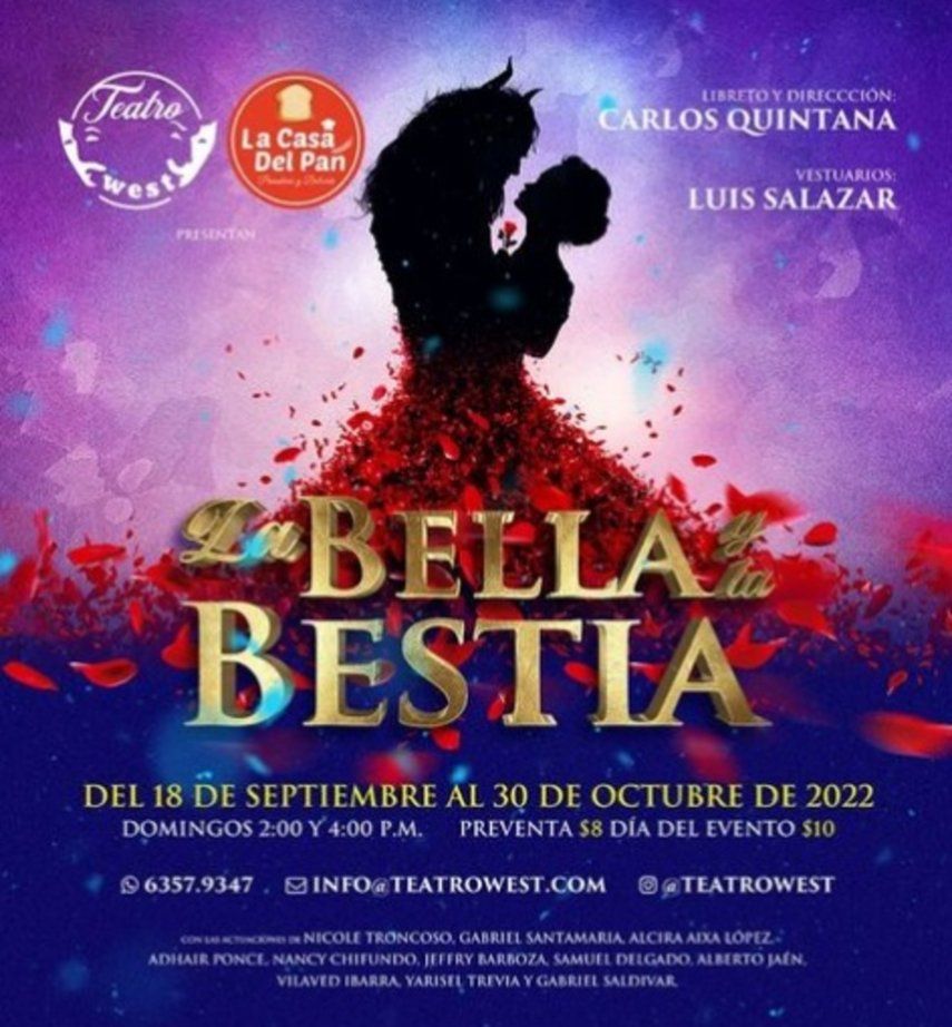Obra de teatro La Bella y La Bestia estrenará en Panamá en el mes de septiembre