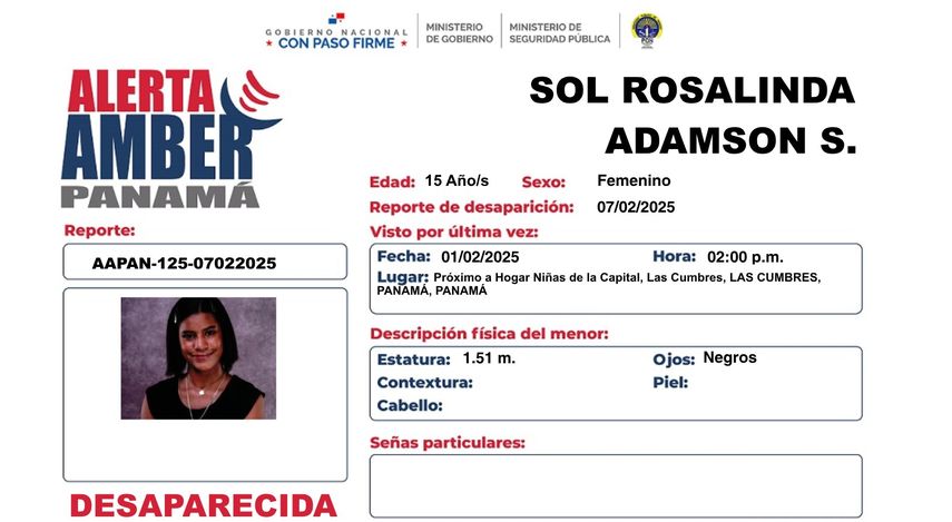 ¡Atención! Se activa Alerta Amber por desaparición de menor de 15 años