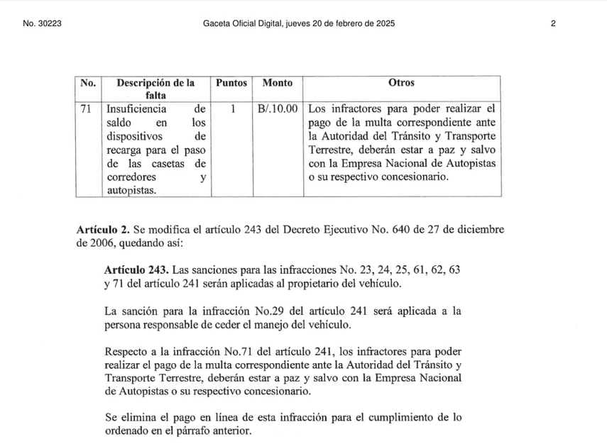 Modifican cobro de multas por saldo insuficiente en Corredores y autopistas