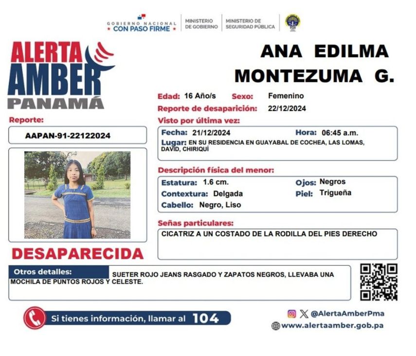 Activan Alerta Amber para localizar a Ana Edilma Montezuma, menor ...