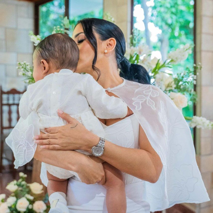 Jacky Guzmán y Dímelo Flow celebran bautizo de London por todo lo alto