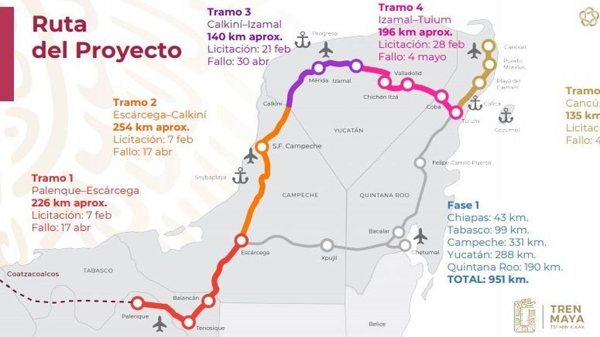 Slim construirá el segundo tramo del Tren Maya de México