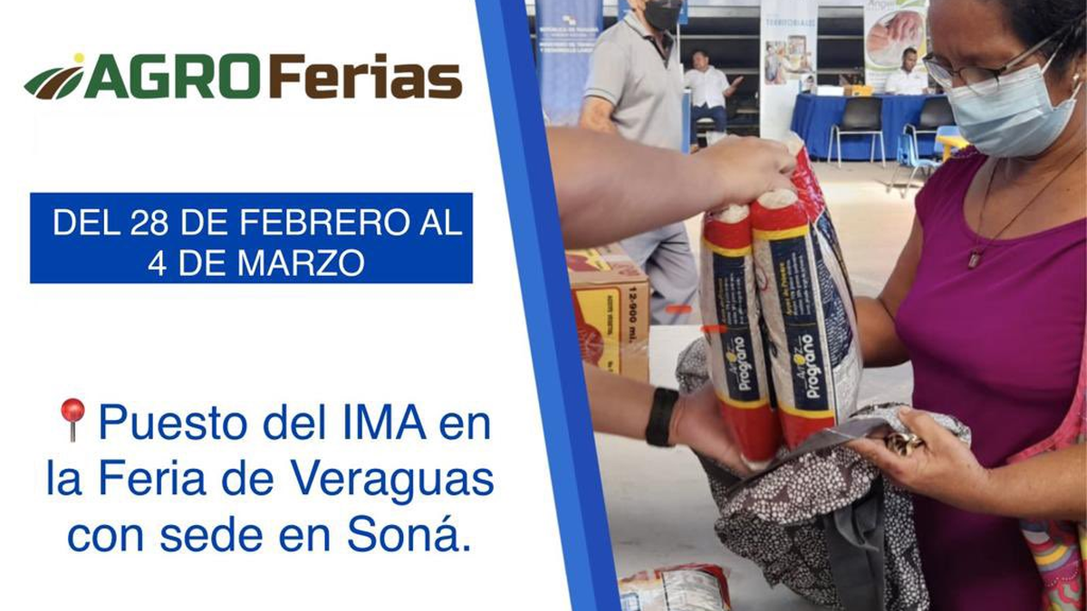 Agroferia del IMA desde hoy hasta el 4 de marzo en Veraguas