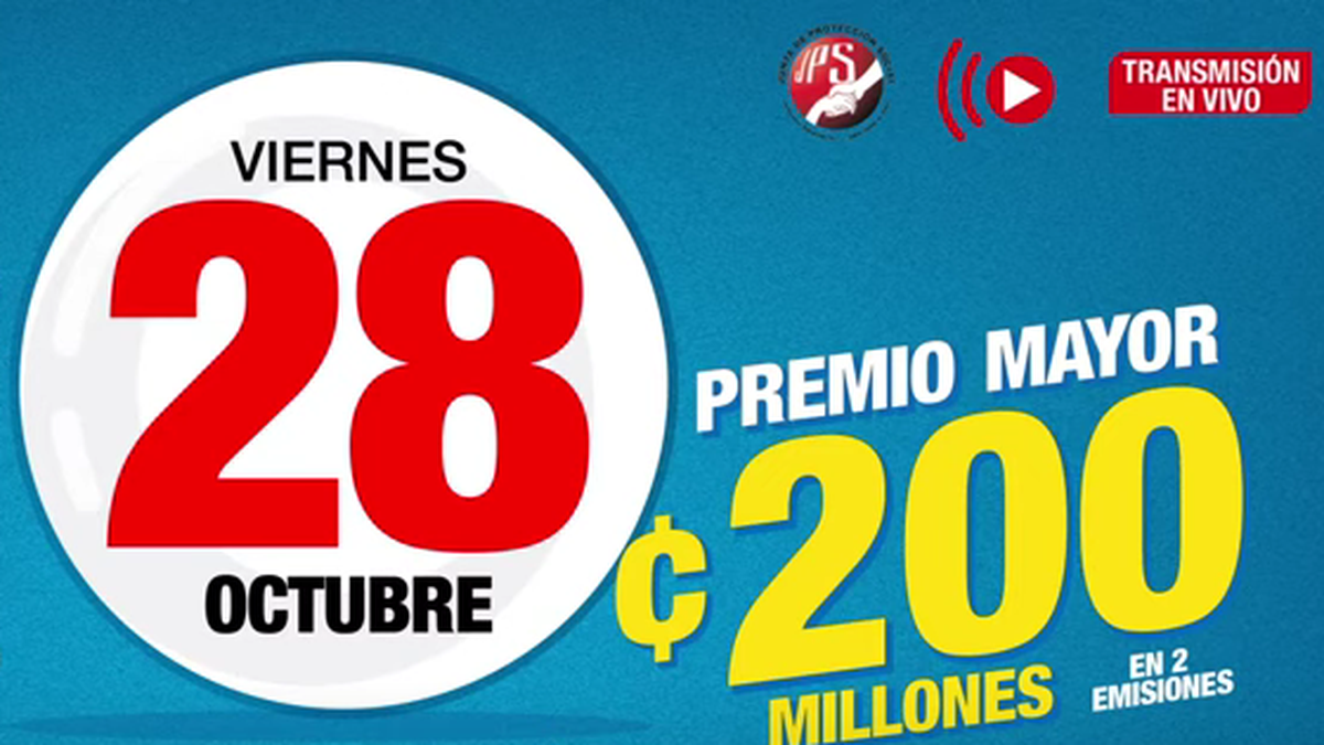 ¡En vivo! Lotería, Chance y Sorteo Navideño de Costa Rica para hoy viernes 28 de octubre