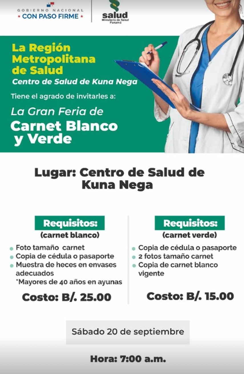 Feria de carnet blanco y verde: calendario completo de septiembre en Panamá