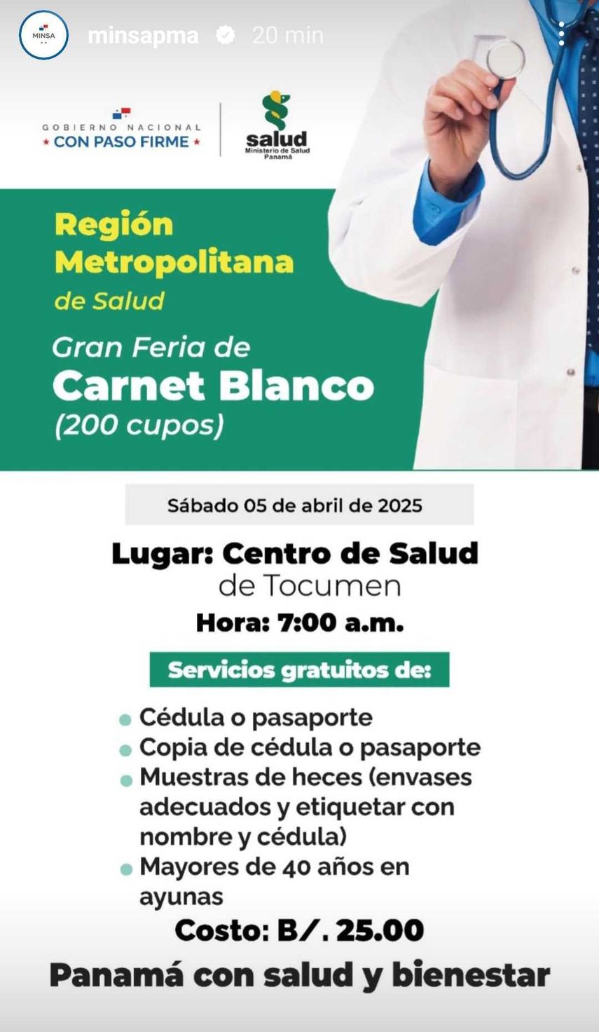 Feria de carnet blanco del MINSA: Día y lugar donde se realizará esta ...