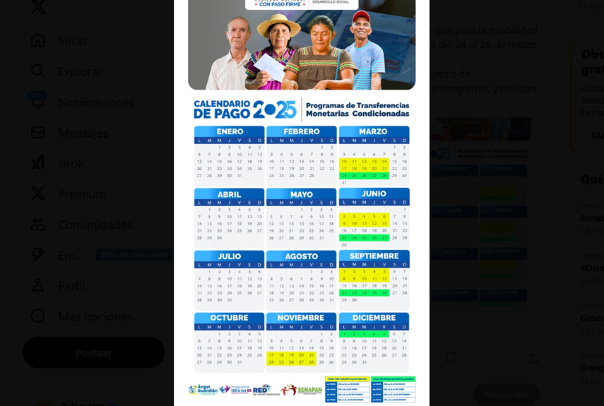 Calendario de pagos del MIDES a 120 a los 65, Red de Oportunidades y Ángel Guardián