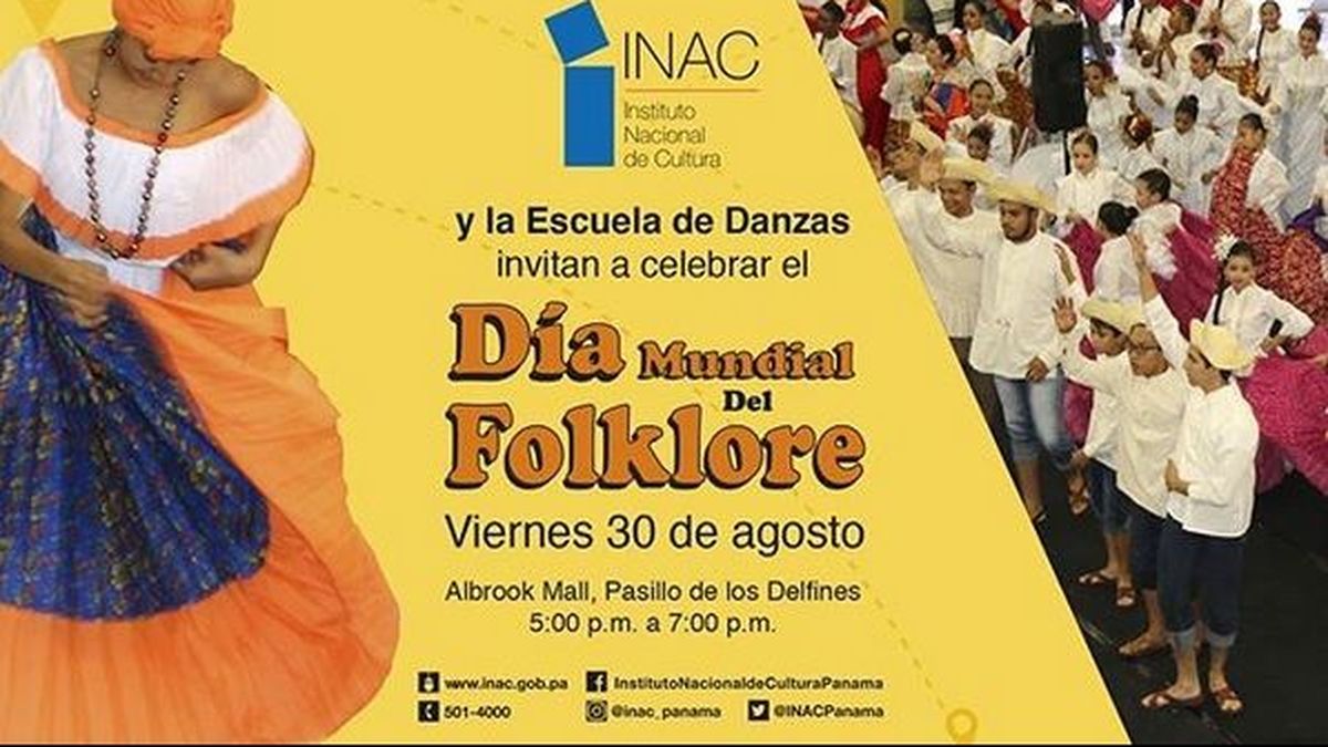 Celebración del Día Mundial del Folklore el 30 de agosto en Albrook Mall