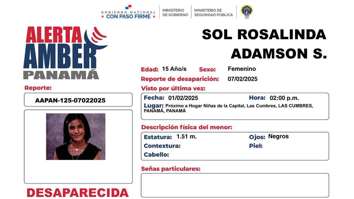 ¡Atención! Se activa Alerta Amber por desaparición de menor de 15 años