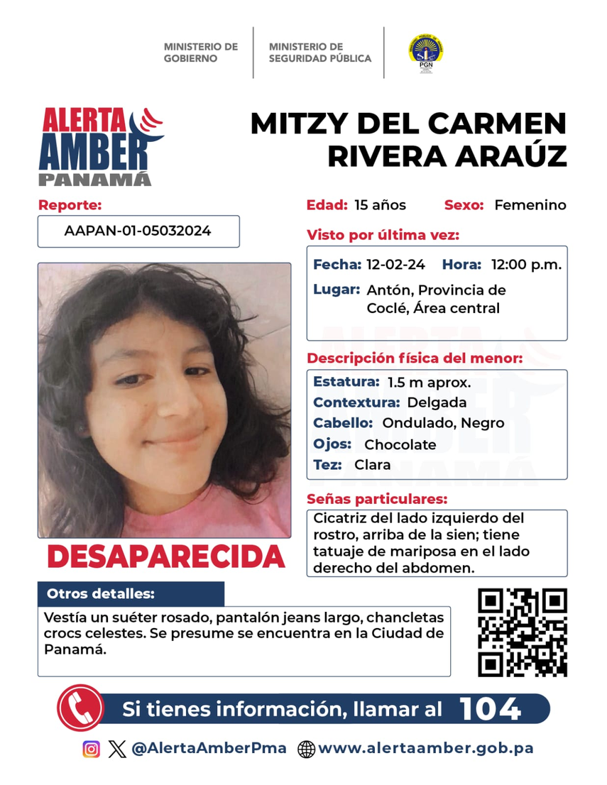 Alerta Amber es activada por desaparición de adolescente de 15 años