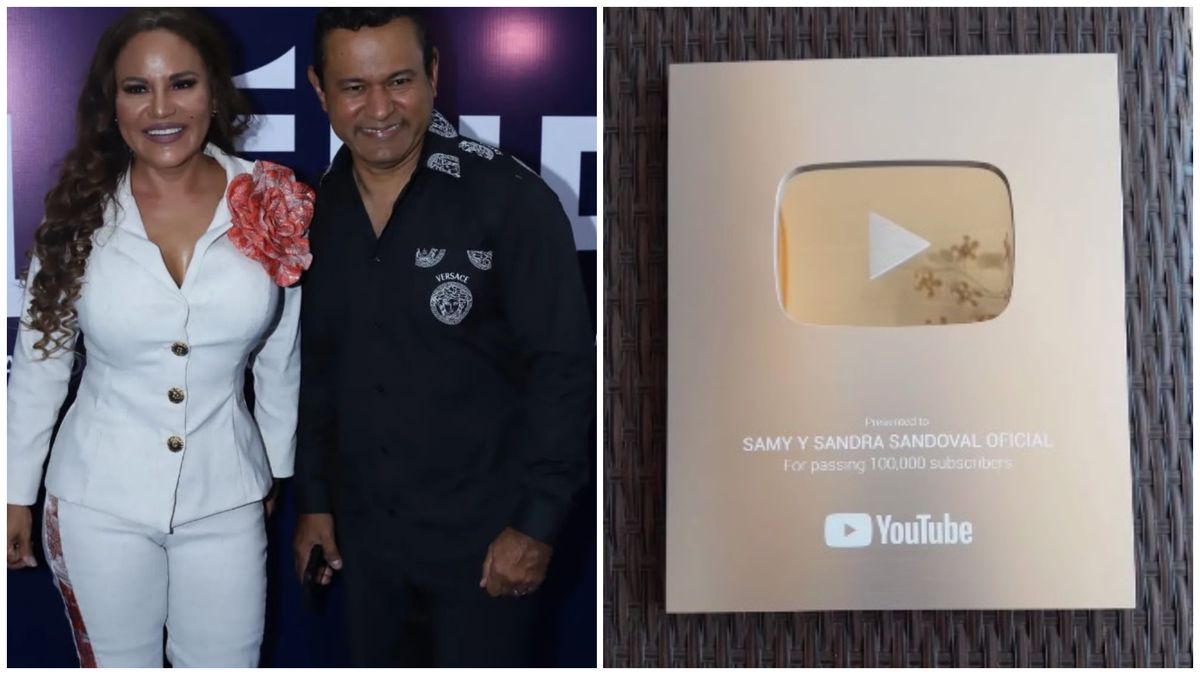 Samy y Sandra reciben placa de YouTube por los 100 mil suscriptores en su canal