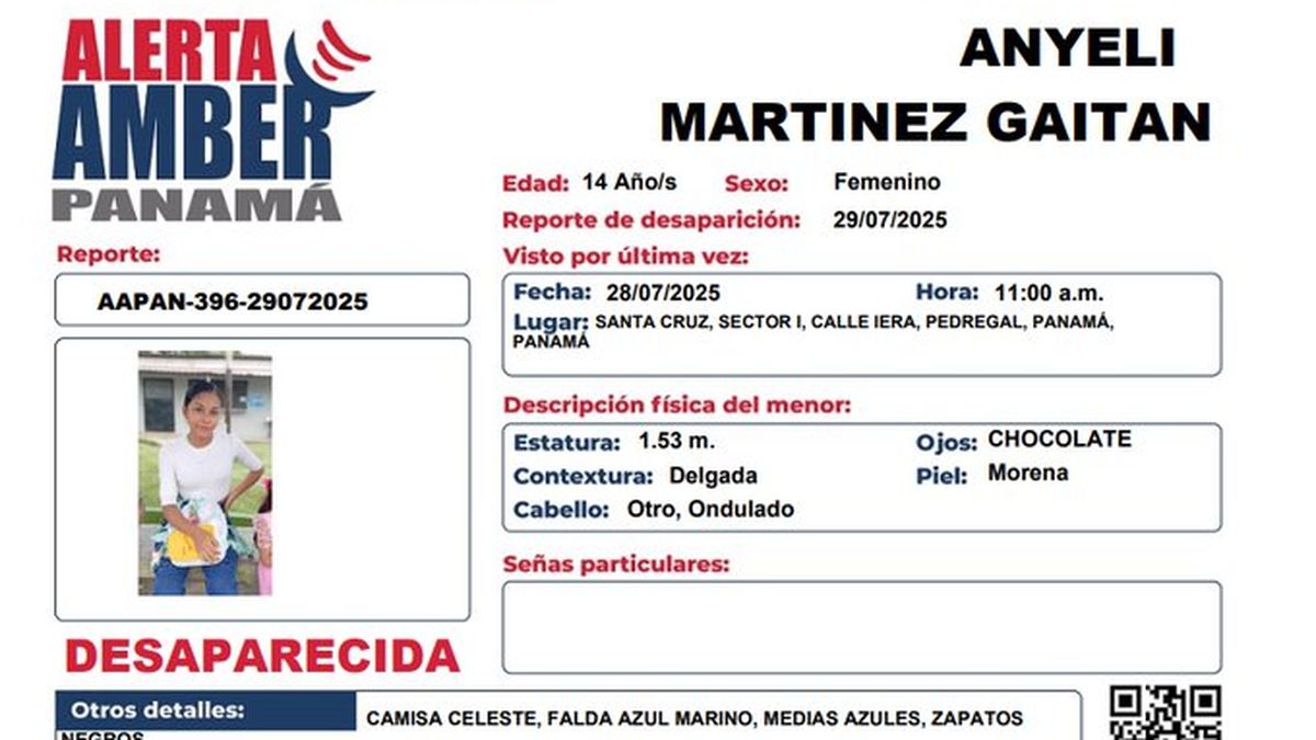 Activan Alerta Amber por desaparición de la menor Anyeli Martinez Gaitan