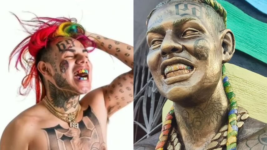 Tekashi 6ix9ine tiene su primera escultura como Shakira