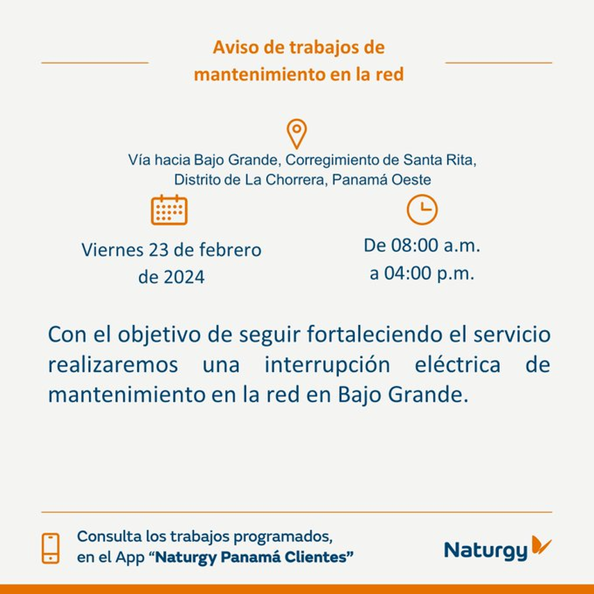 ¡Sin luz! Naturgy anuncia trabajos en Panamá Oeste