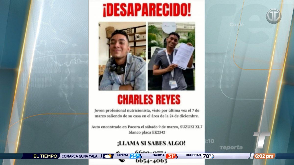 Continúa la búsqueda del joven Charles Reyes