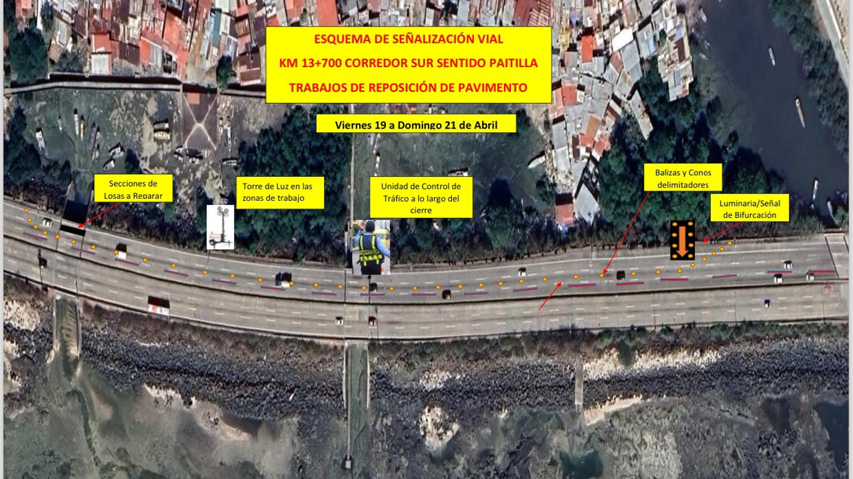 ¡Atención! Cierre del Corredor Sur por ENA será hasta este domingo