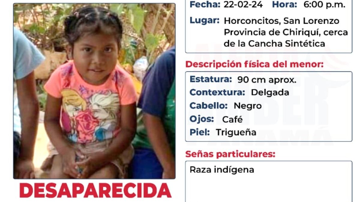 Alerta Amber activada por desaparición de niña de 3 años