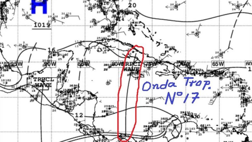 Alerta meteorológica: Onda Tropical N° 17 y Capa de Aerosoles Saharianos