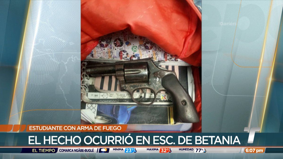 Decomisan arma de fuego a estudiante de escuela en Betania